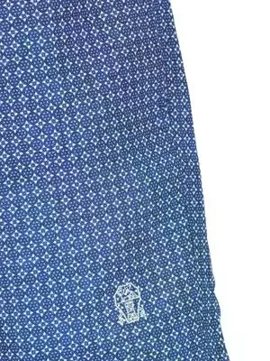 Brunello Cucinelli Geometric-pattern Swim Shorts - Blue