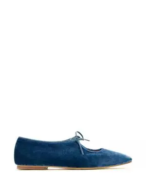 ANDREA GOMEZ Amelia Tie Velvet Ballet Flats