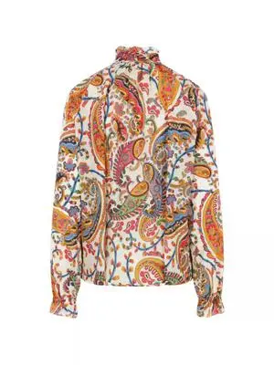 Etro Paisley Print Tie Neck Blouse - Neutrals