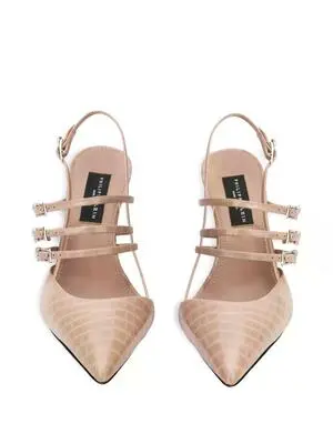 Philipp Plein Croco-effect Stiletto Heeled Pumps