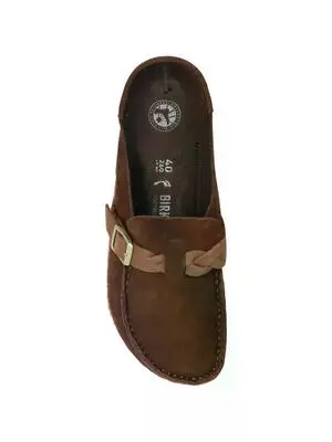 BIRKENSTOCK Buckley Flat Mules With Buckle Fastening - Brown