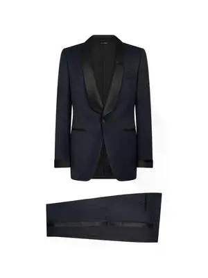 TOM FORD Shawl-collar Suit Blue