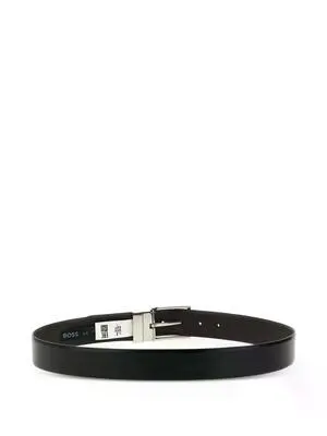 BOSS Reversible Italian Leather Belt With Engraved Logo Buckle