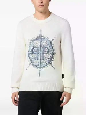 Philipp Plein Crew Neck Wind Rose Sweater