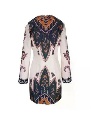 Veronica Beard Cromwell Printed Long-sleeve Dress