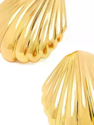 Anni Lu Tone Shell Design Earrings - Gold