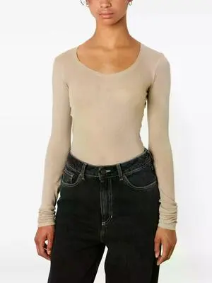 American Vintage Massachusetts Long-sleeved T-shirt - Neutrals