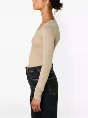 American Vintage Massachusetts Long-sleeved T-shirt - Neutrals