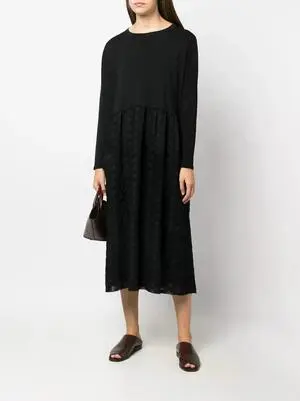 Kristensen Du Nord Long-sleeved Jacquard Shift Dress - Black