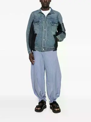 Sacai Panelled Denim Jacket With Zip Detail