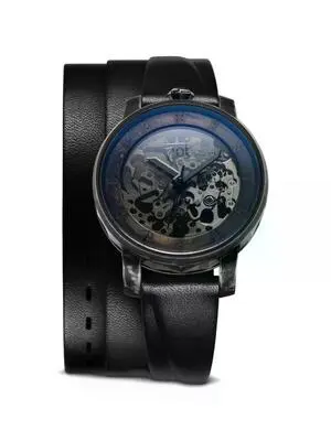 FOB PARIS Automatic Movement Skeleton Dial Watch - Grey