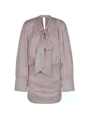 ROTATE BY BIRGER CHRISTENSEN Ruched Tie Detail Long Sleeve Dress