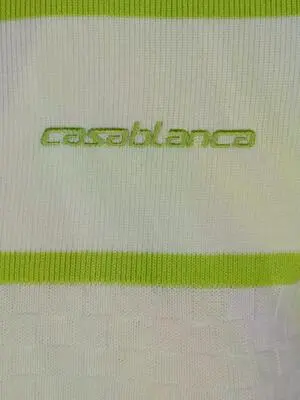 Casablanca Zip-up Striped Polo Shirt