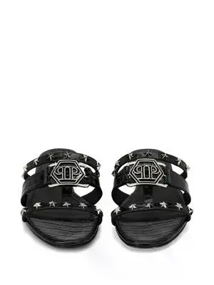 Philipp Plein Cocco Stars Sandals - Black