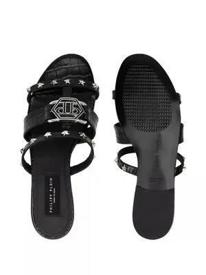 Philipp Plein Cocco Stars Sandals - Black