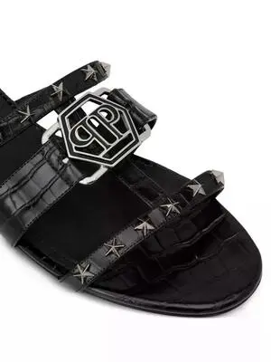 Philipp Plein Cocco Stars Sandals - Black
