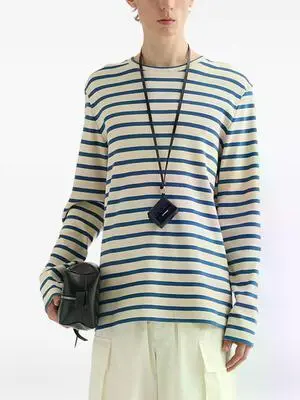 JIL SANDER Striped Cotton Vest