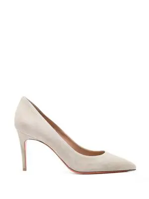 Santoni Pointed Toe Suede High Heel Pumps - Neutrals