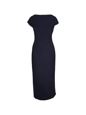 Lela Rose Navy Floral Slit Dress