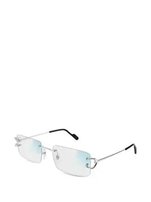 Cartier C-motif Rectangle-frame Sunglasses - Silver