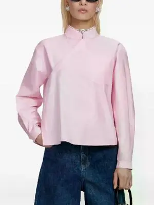 SELF-PORTRAIT Asymmetrical Long Sleeve Shirt With Chest Pocket