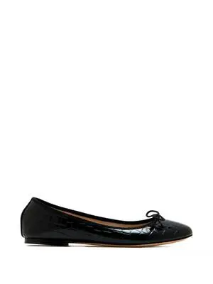 HOUSE OF BALLERINAS Chloe Ballet Flats With Bow Detailing - Black