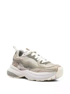 Emporio Armani Leather Sneakers - Neutrals