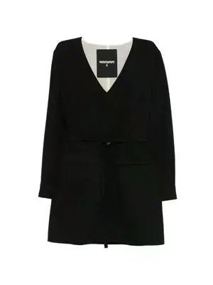 Patrizia Pepe V-neck Belted Mini Dress - Black