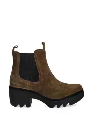 Fly London Platform Heeled Chelsea Boots - Brown