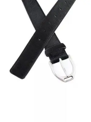 MOLEBO Pony Hair Belt With Silver-tone Buckle