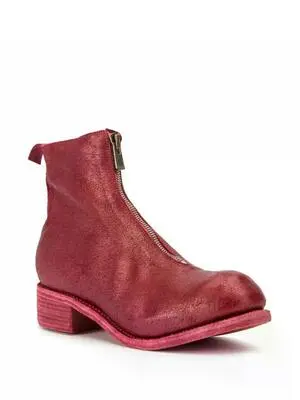 Guidi Zip-up Ankle Boots - Red