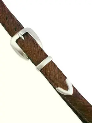 MOLEBO Fur Buckle Belt - Brown
