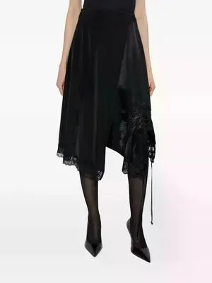 Vetements Asymmetric Lace-trim Skirt