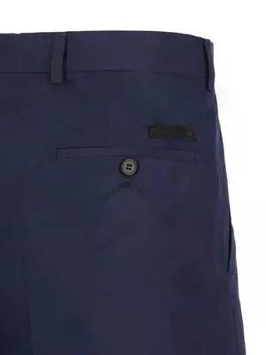 Prada Pleated Cotton Cropped Trousers