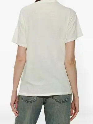 R13 Text Print Round Neck T-shirt - White