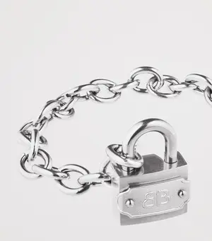 Balenciaga Bb Padlock Chain Bracelet