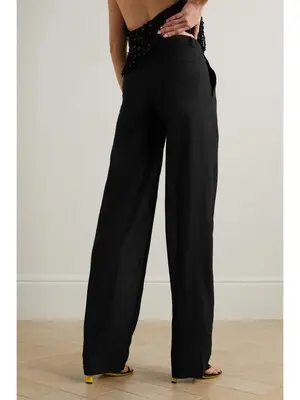 SUPRIYA LELE Paneled Wool-blend Wide-leg Trousers