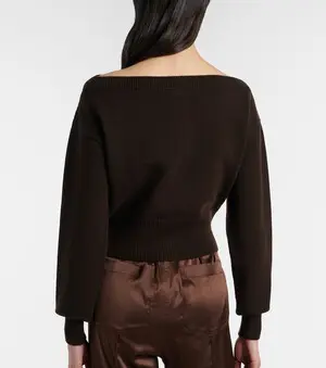TOM FORD Off-shoulder Cashmere Cardigan - Brown