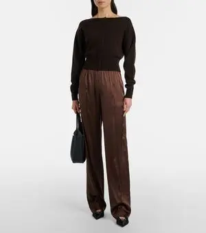 TOM FORD Off-shoulder Cashmere Cardigan - Brown
