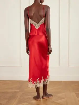 Kiki De Montparnasse Silk-satin Camisole With Lace Trim