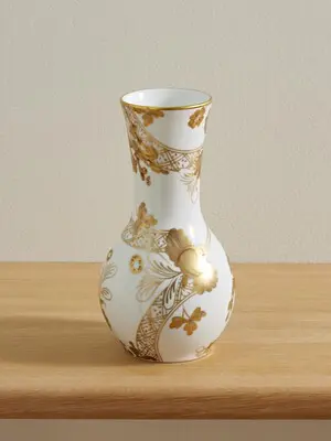 GINORI 1735 Tulip Gold-plated Porcelain Vase - Multi