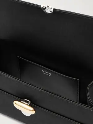 Savette Symmetry Pochette Satin Tote - Black