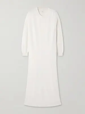 Loulou De Saison Lucy Silk And Linen-blend Maxi Dress - Neutrals