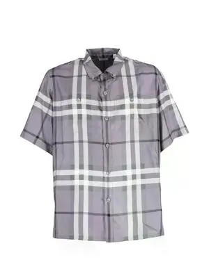 Burberry Silk Check Pattern Button-up Shirt