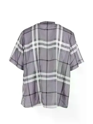 Burberry Silk Check Pattern Button-up Shirt