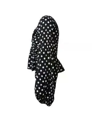 Caroline Constas Polka Dot V-neck Blouse