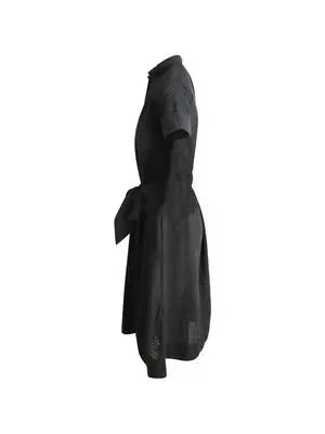 Lisa Marie Fernandez Belted Eyelet Shirt Dress - Black