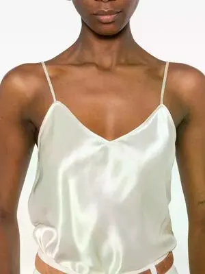 Alberta Ferretti V-neck Spaghetti Strap Blouse