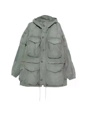MAISON MARGIELA Hooded Multi-pocket Coat - Grey