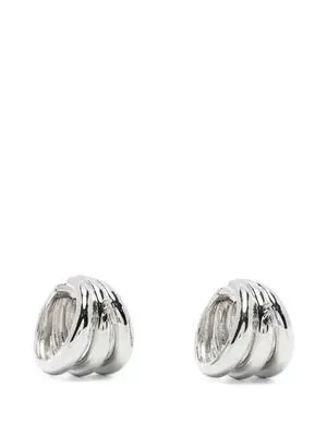 Patrizia Pepe Tone Layered Effect Hoop Ear Cuffs - Silver